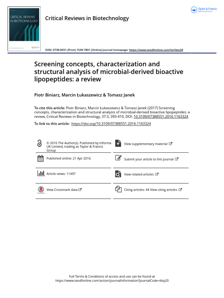 Screening Concepts Characterization and Structural Analysis of ...