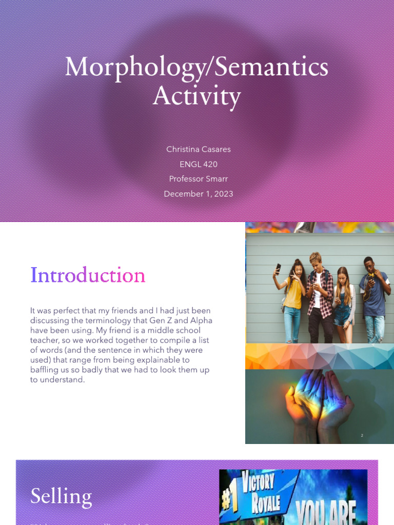 Engl 420 Morphology and Semantics Activity 1 | PDF