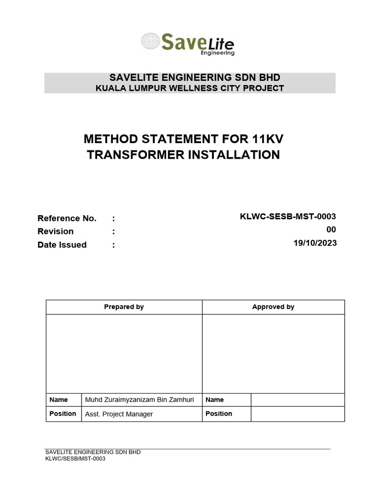 MST For 11KV Transformer Instalaltion | PDF | Screw | Nut (Hardware)