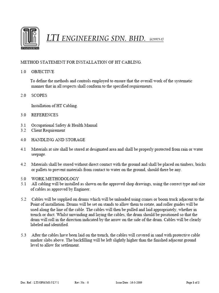 LTI-MS-HT-3-HT Cabling | PDF