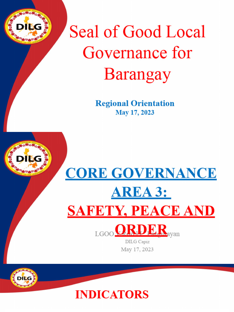 SGLGB Core 3 Safety Peace and Order | PDF