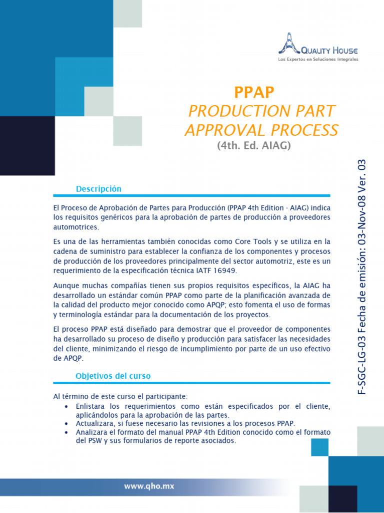 Ppap Production Part Approval Process - CD Rev.01 20082020 | PDF | Diseño