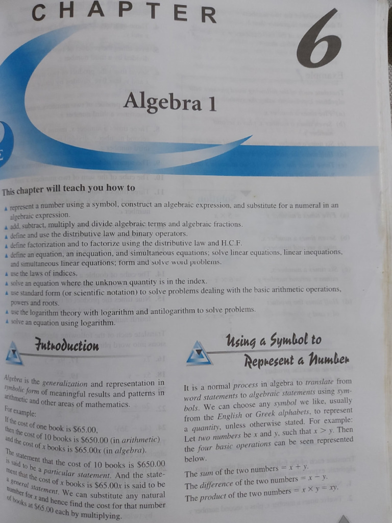 Chapter Algebra 1 | PDF