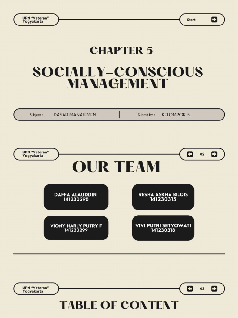Socially-Conscious Management Kelompok 5 EM-I | PDF
