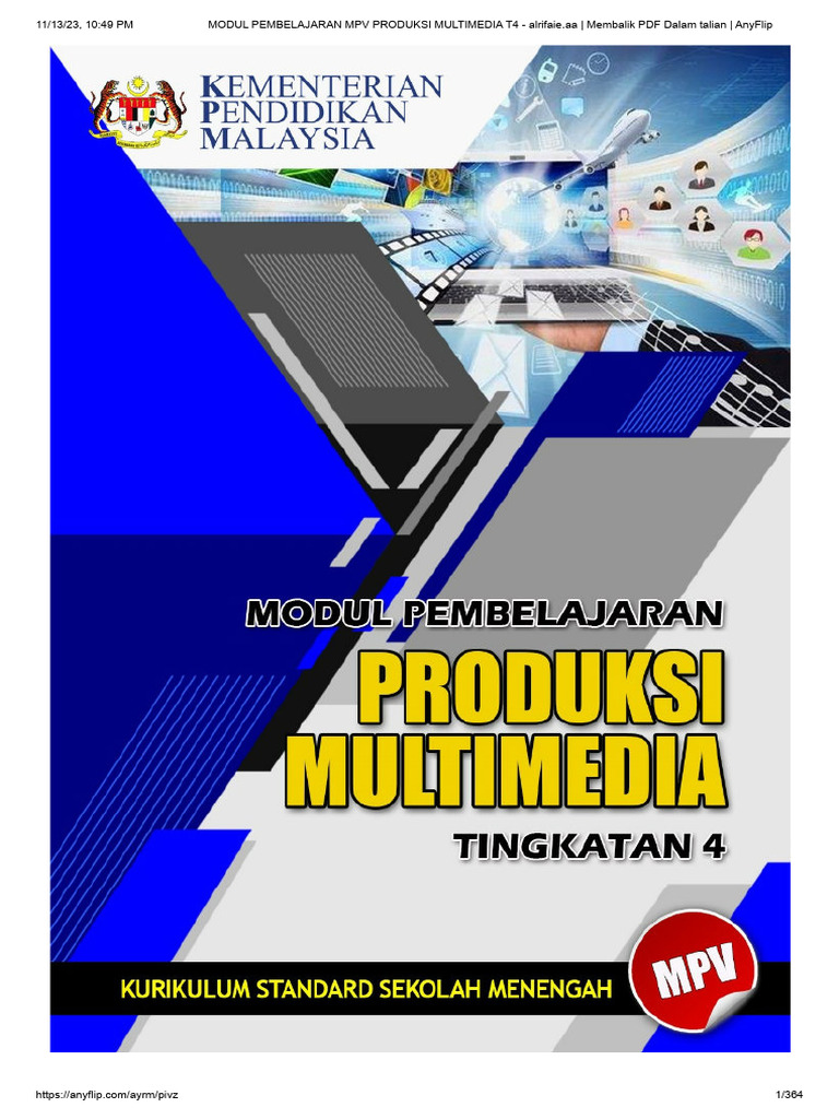 Modul Pembelajaran MPV Produksi Multimedia T4 | PDF | Komputer