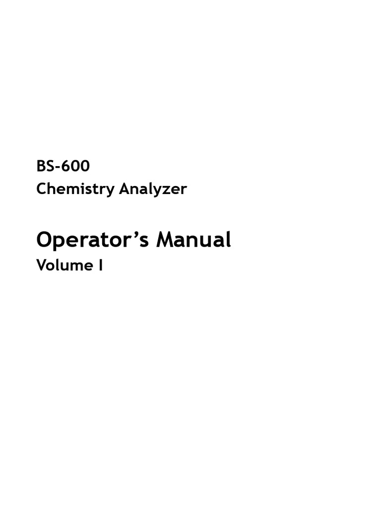 BS-600 Operation Manual V8.0 en | PDF | Laboratories | Waste
