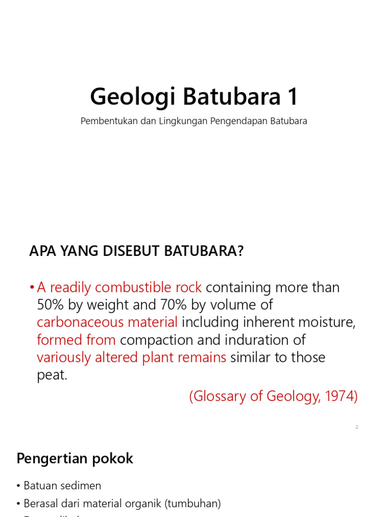 Geologi Batubara 1 | PDF | Bituminous Coal | Lignite