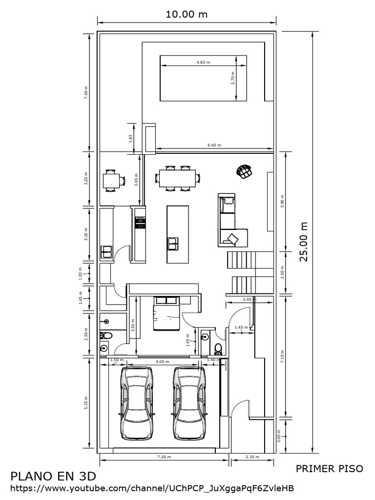 Plano de 10x25 Metros (Primer Piso) | PDF
