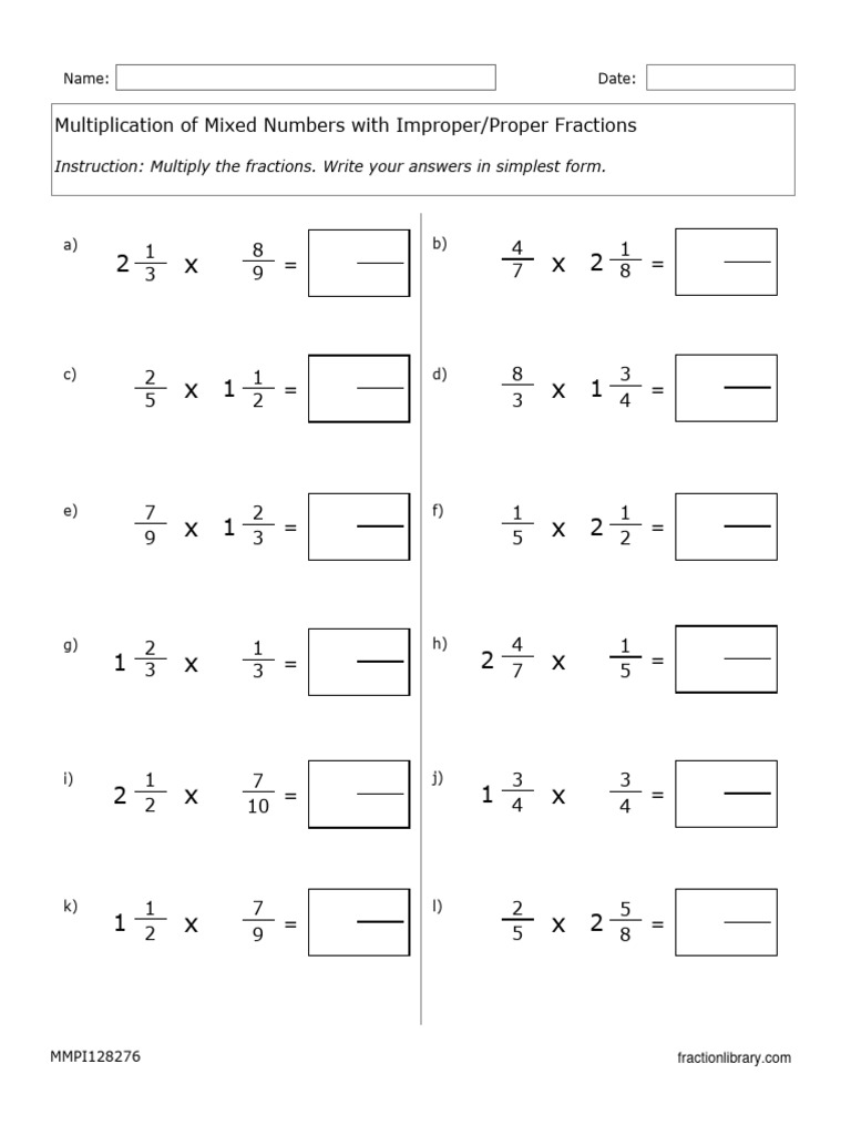 Multiplying Fraction Practice Problems | Download Free PDF | Abstract ...