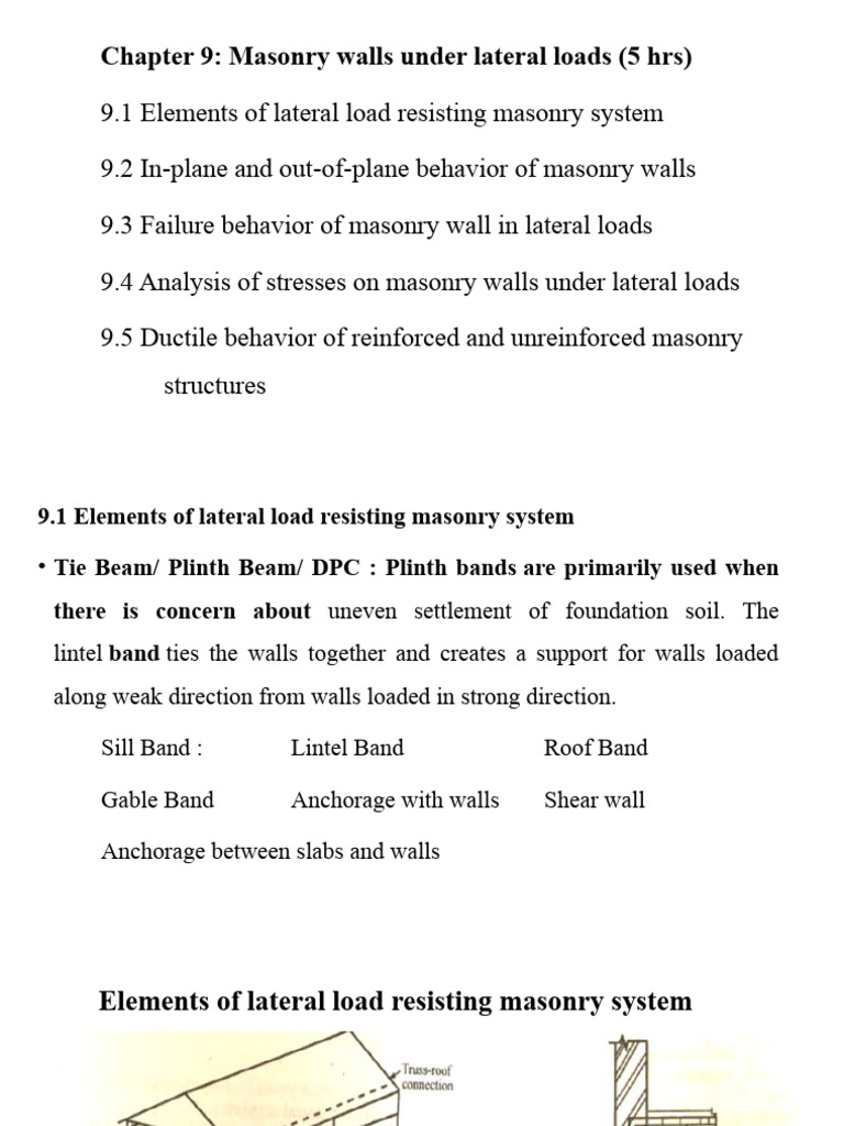 Chapter9-Masonry Walls Under Lateral Loads | PDF | Masonry | Beam ...