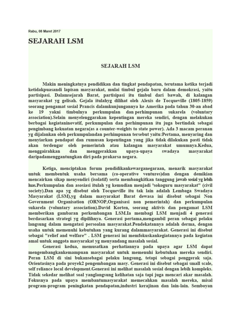 Sejarah LSM Internasional | PDF