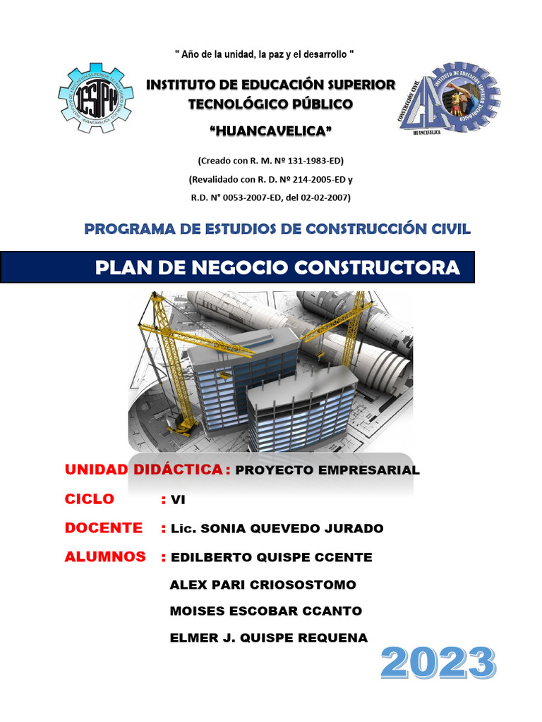 Plan de Negocio Constructora Final | PDF | Business | Marketing