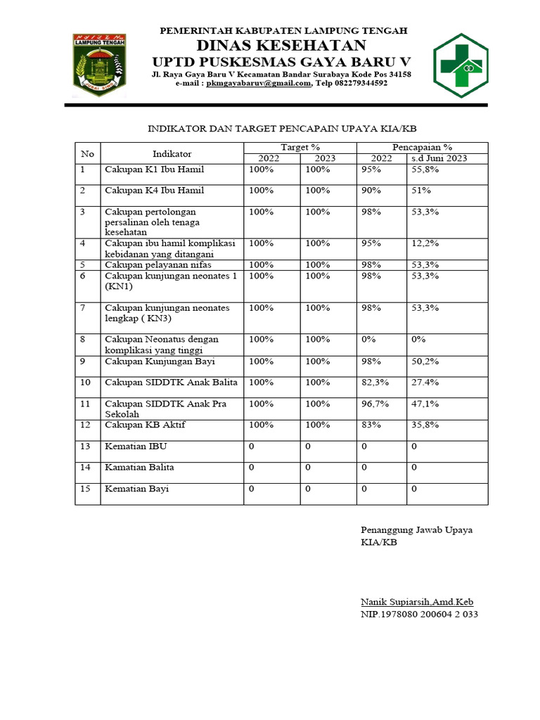 Indikator Pencapain Kinerja Program | PDF | Kesehatan Holistik