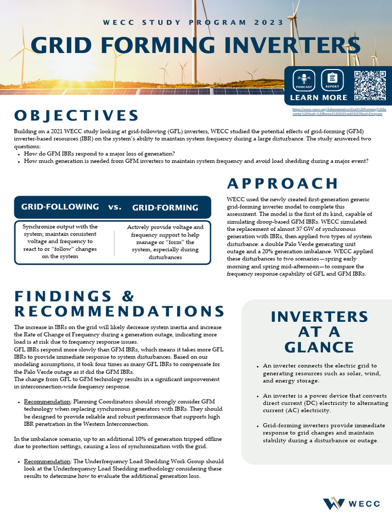 Grid Forming Inverter Study Overview | PDF | Electrical Grid | Power ...