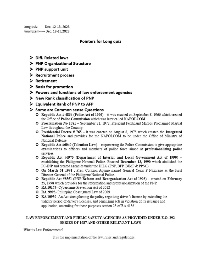 Pointers | PDF | Police | Law Enforcement