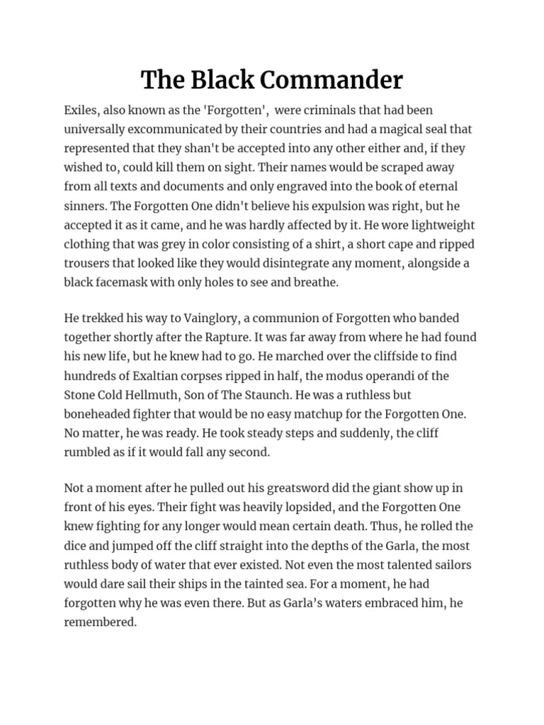 The Black Commander | PDF