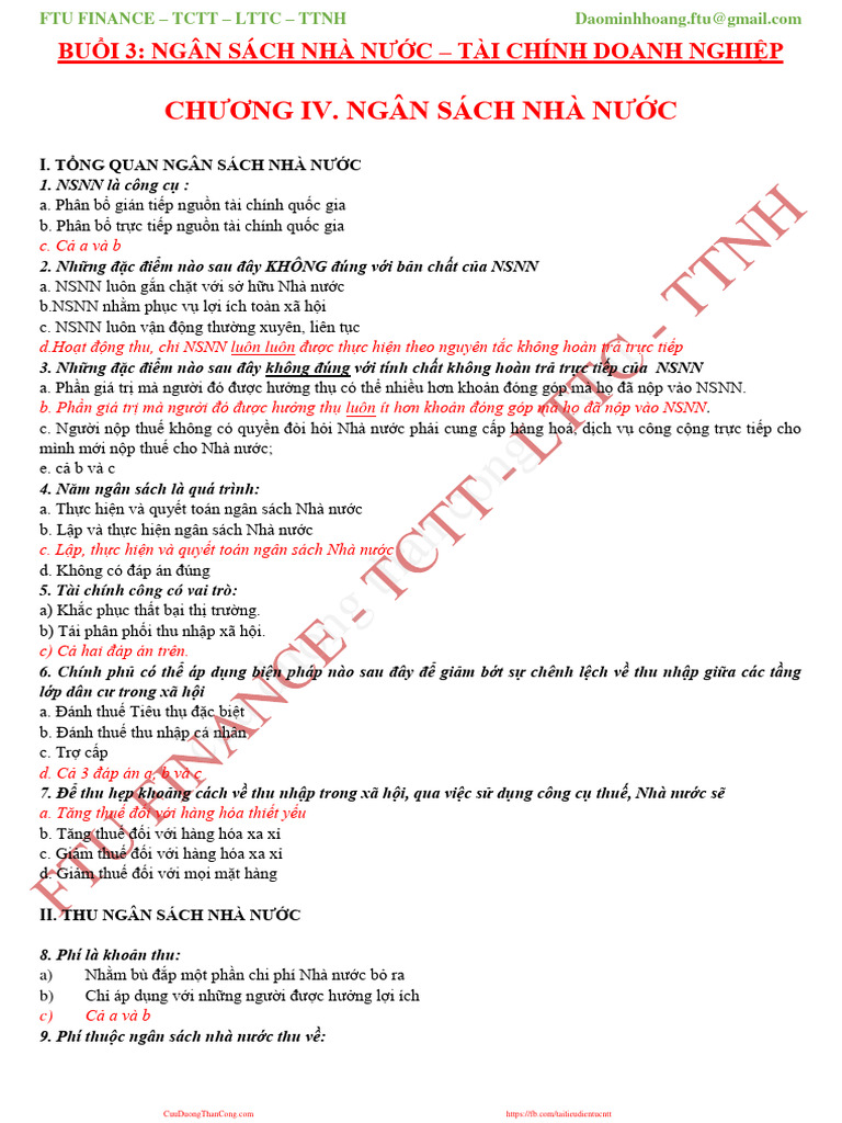 Tai-Chinh-Tien-Te - (TN) - Buoi-3 - NSNN - TCDN - (Key) - (Cuuduongthancong - Com) | PDF