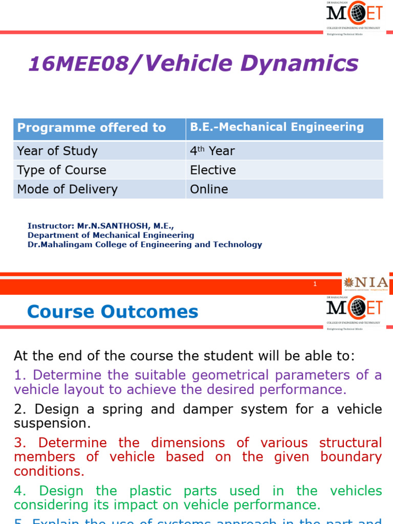 VD - Unit-1 - Trail With Steering Angle and Lean Angle | PDF ...