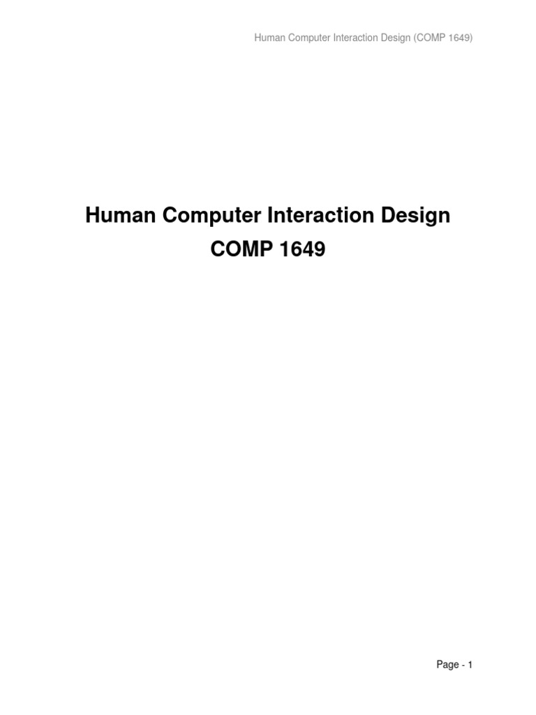 Human Computer Interaction Design (COMP 1649) | PDF | Usability | Attention