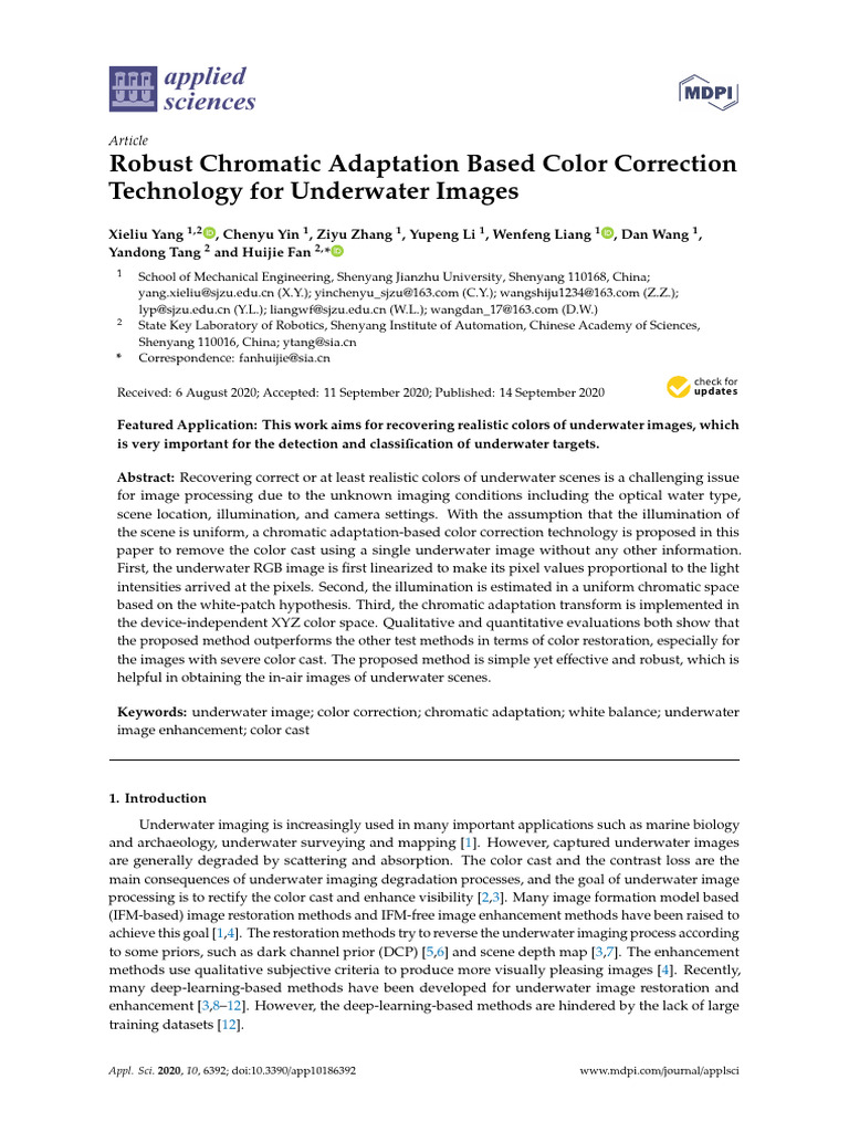 Robust Chromatic Adaptation Based Color Correction | PDF | Color Balance | Color