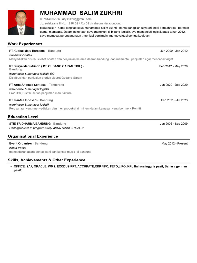 CV 2 Dikompresi Compressed | PDF