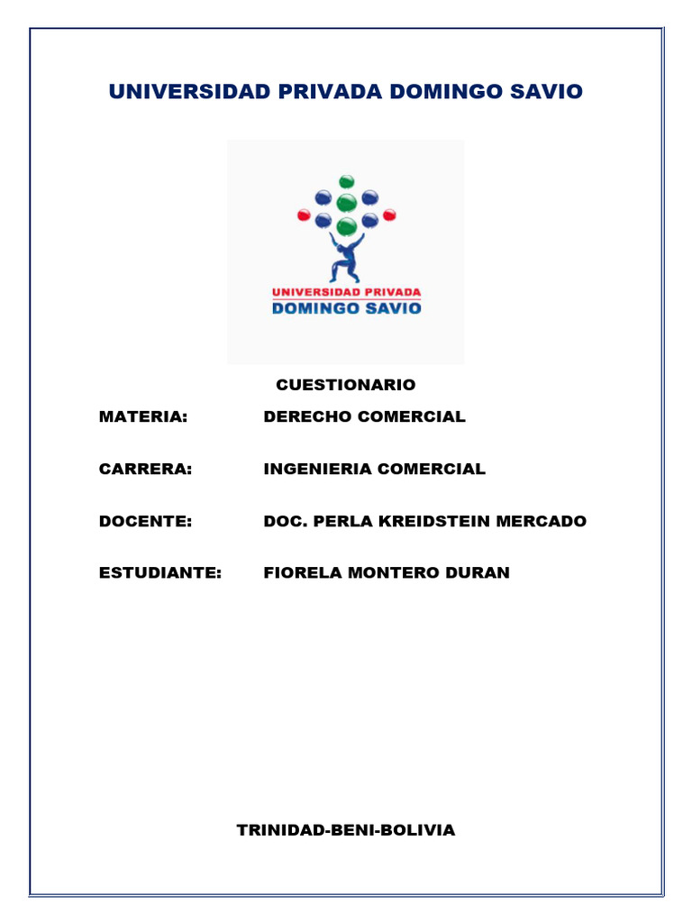 Universidad Privada Domingo Savio Caratula | PDF