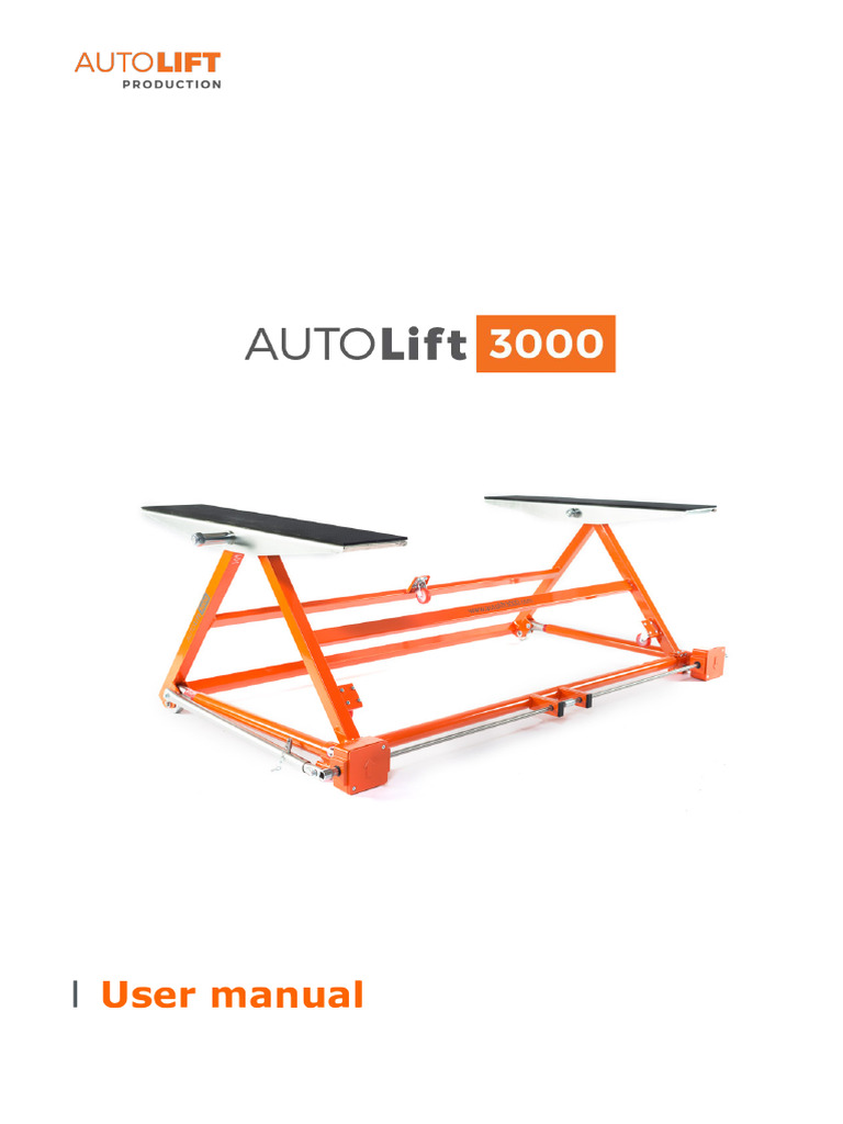 Autolift 3000 User Manual | PDF | Manufactured Goods