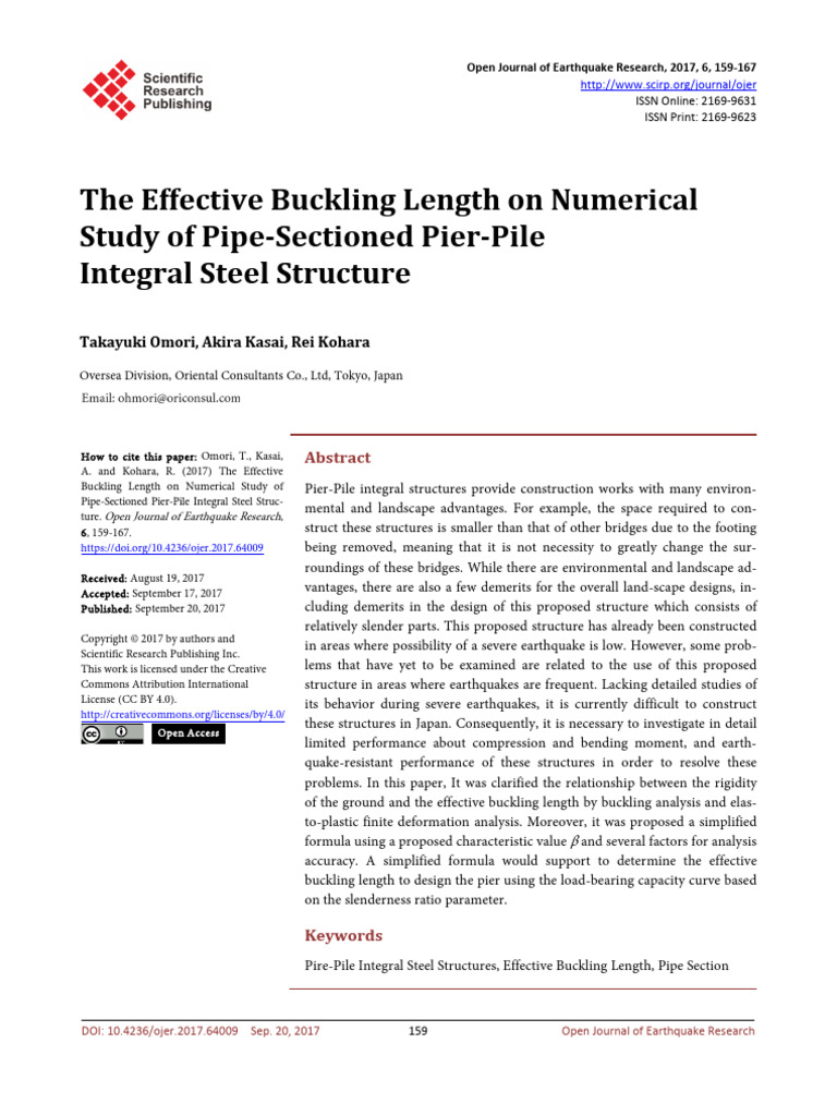 The Effective Buckling Length On Numerical Study of Pipe-Sectioned Pier-Pile Integral Steel ...