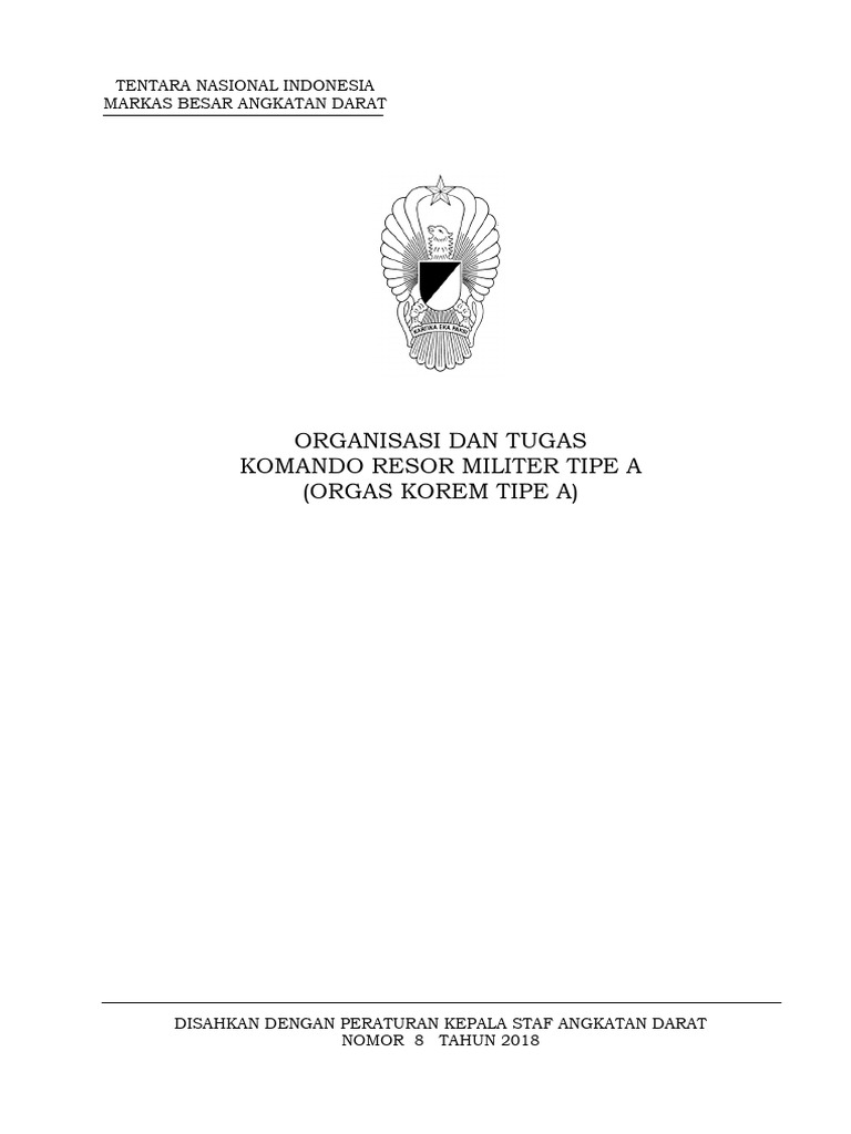 Orgas Korem Tipe A | PDF | Hukum