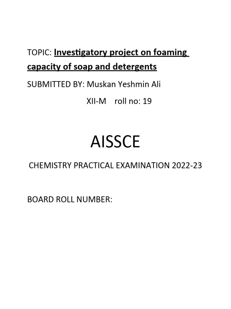 Chem Investigatory Project | PDF | Soap | Chemical Compounds