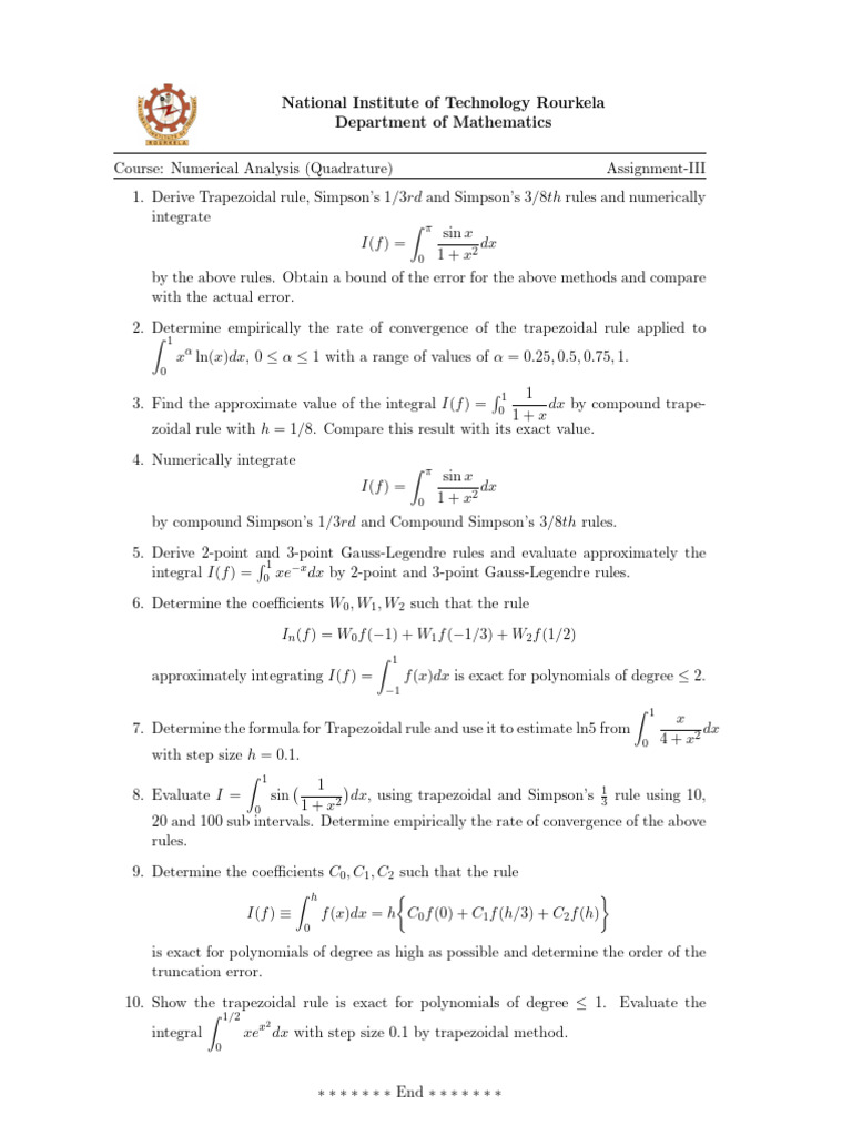 Asgn 3 Integration | PDF | Calculus | Analysis
