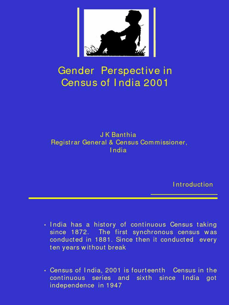 Gender Perspective in Census of India 2001 Presentation India | PDF ...