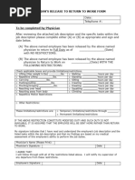 Fit To Work Form | PDF | Medical Diagnosis | Medical Record