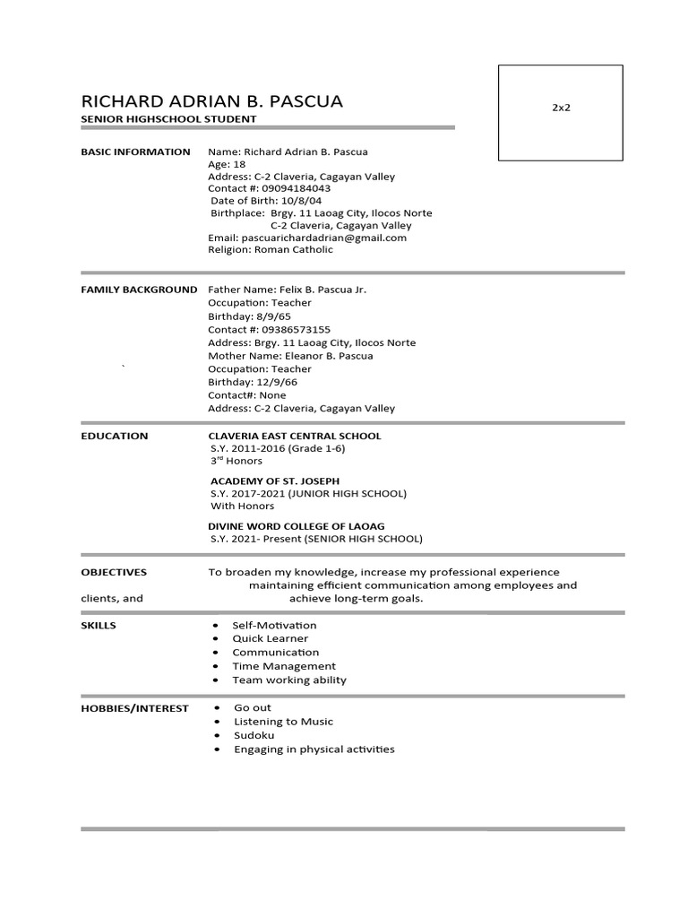 Application Letter and Resume With Documentation | PDF | Cognition | Learning