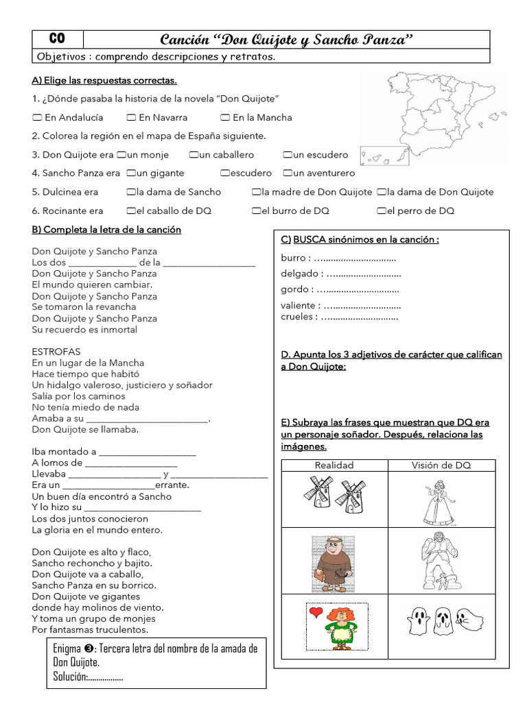 Enigma3 Canci N DQ y SP | PDF | Don Quijote | Novelas en español