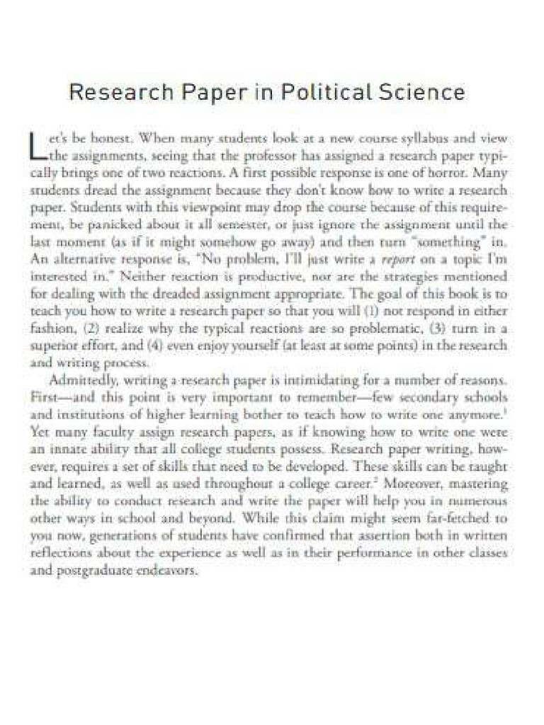 Research Paper in The Political Science | PDF