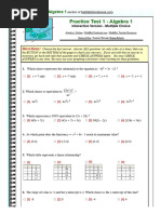 Algebra 1 Chapter 9 Practice Test | PDF | Algebra | Equations