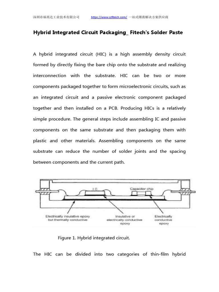 Hybrid Integrated Circuit Packaging - Fitech's Solder Paste | PDF ...
