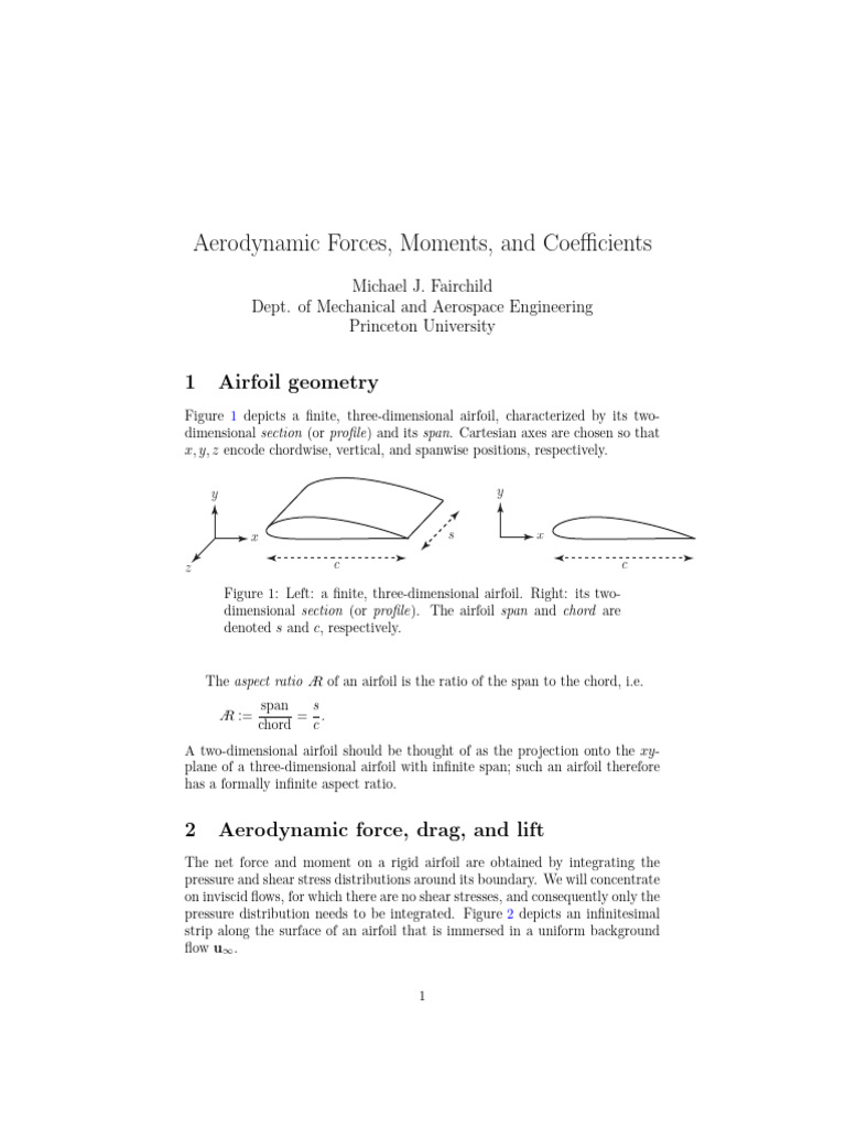 Aerodynamic Coefficients | PDF | Lift (Force) | Airfoil