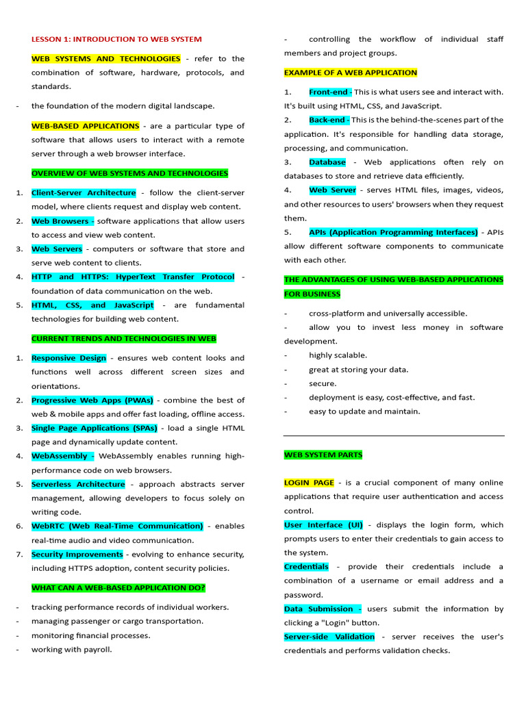 Webdev Reviewer | PDF | World Wide Web | Internet & Web