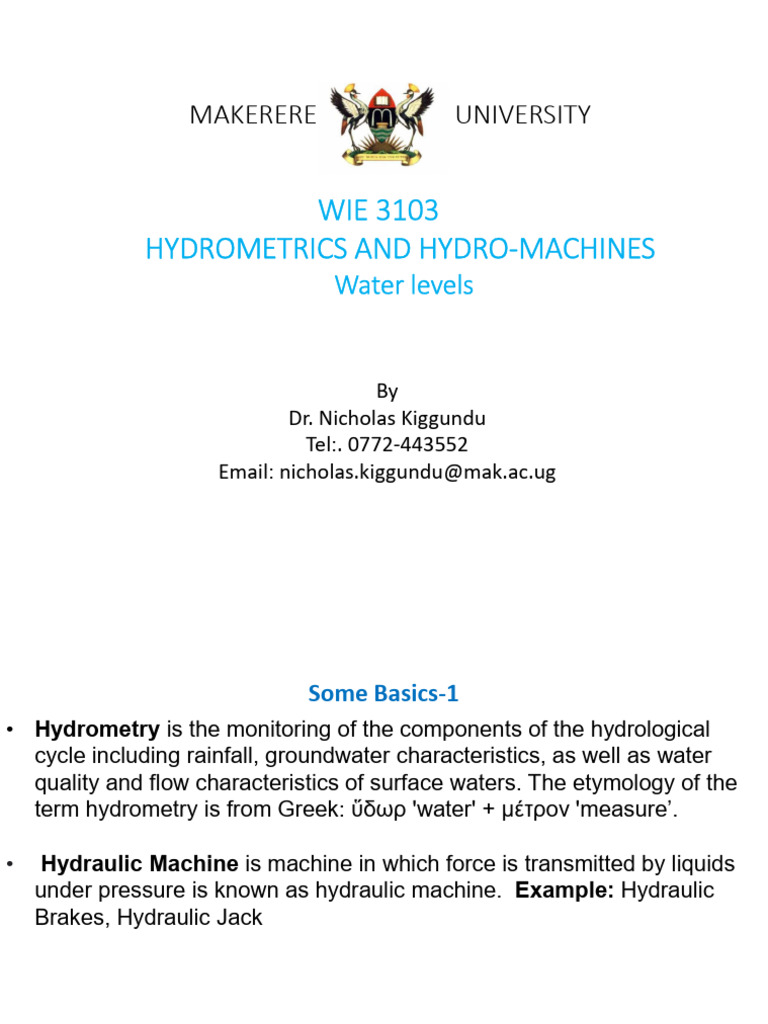 Lecture 1 | PDF | Discharge (Hydrology) | Brake