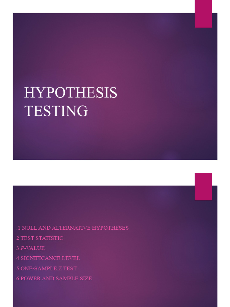Hypothesis Testing | PDF | P Value | Statistics