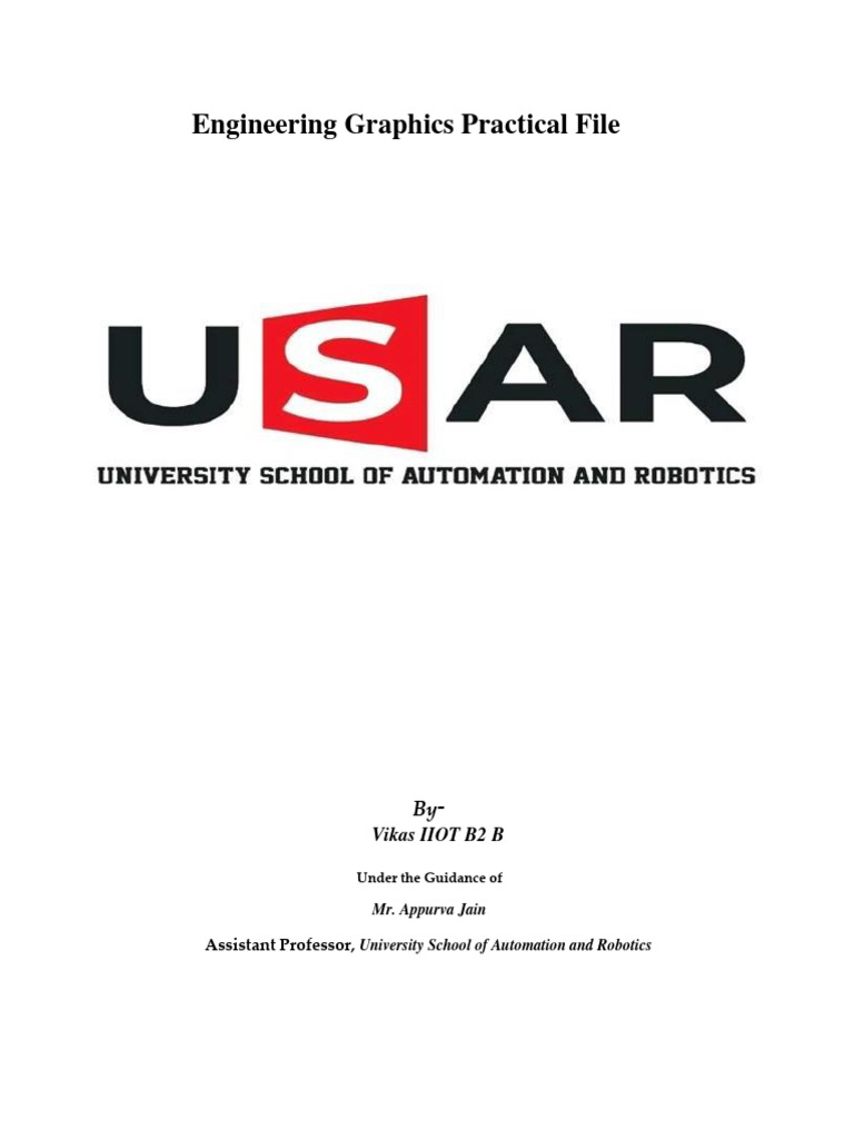 Engineering Graphics Practical File: Vikas IIOT B2 B | PDF