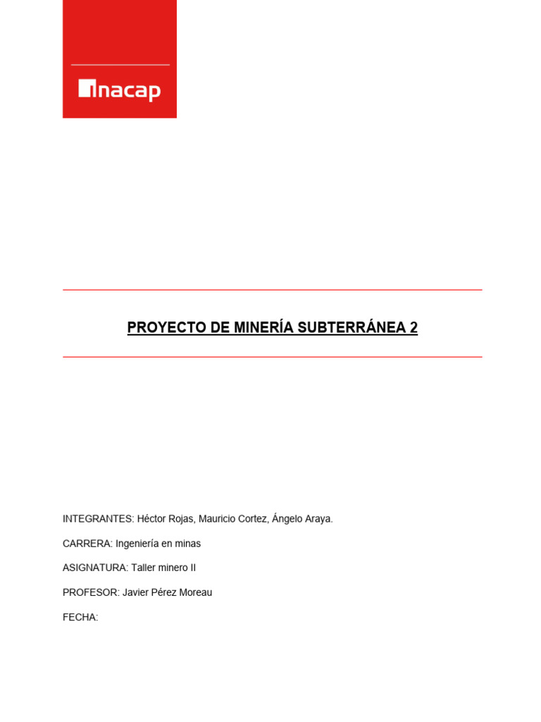 Informe Mineria Subterranea | PDF | Minería | Minerales