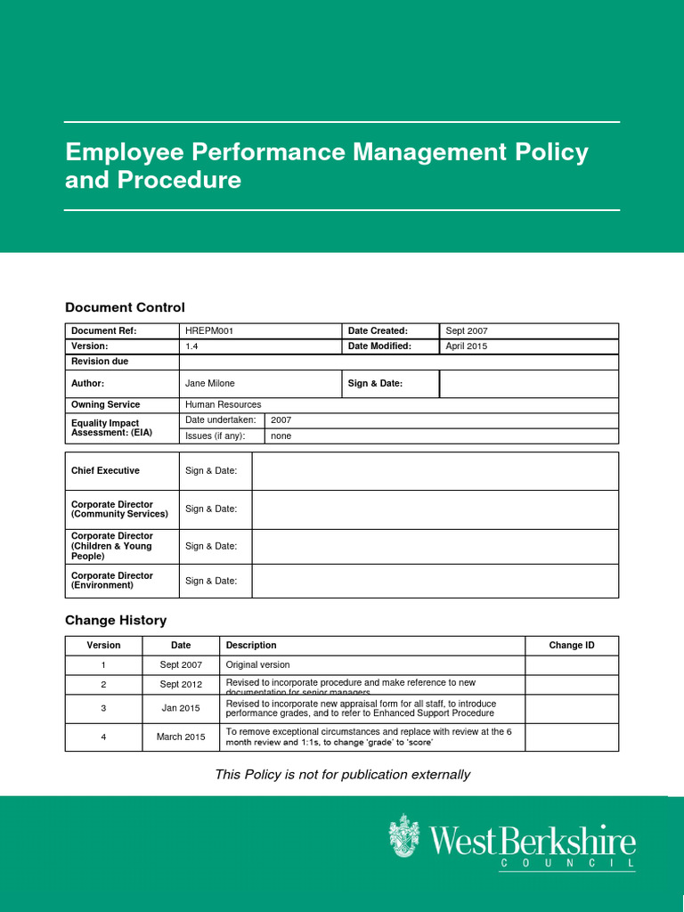 Employee Performance Management Policy and Procedure | PDF ...