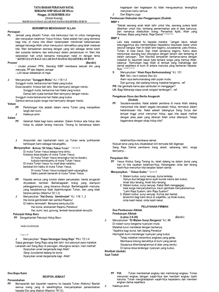 Tata Ibadah Hari Natal | PDF | Agama & Spiritualitas