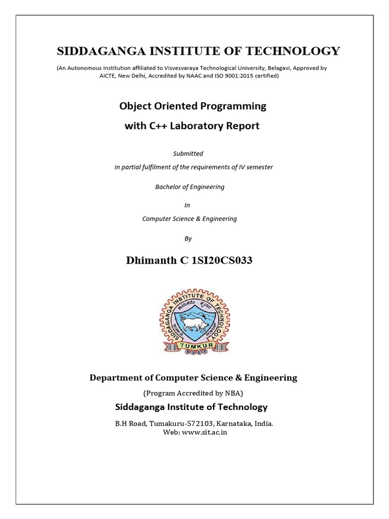 OOPS Report | PDF | Namespace | C++