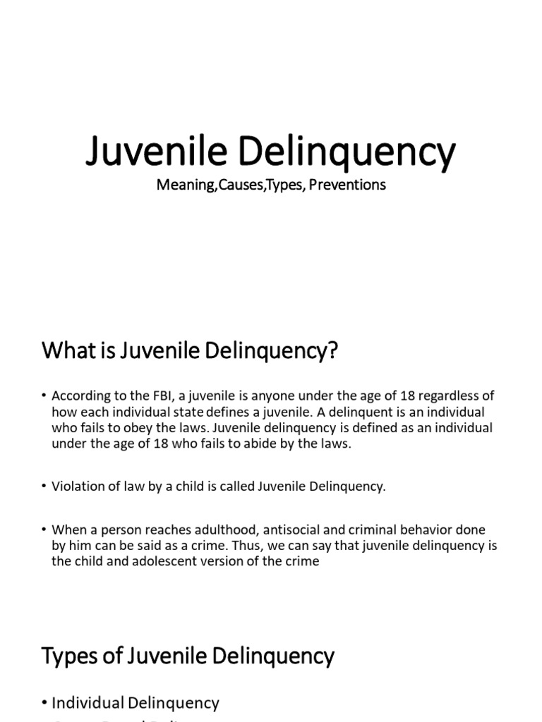 Juvenile Delinquency Lec#13 | PDF | Juvenile Delinquency | Bullying