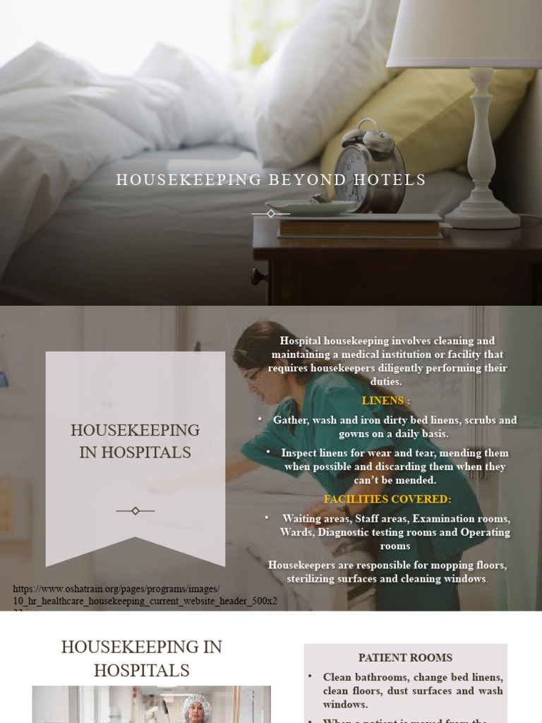 Hospital Housekeeping Duties Overview | PDF | Housekeeping | Waste