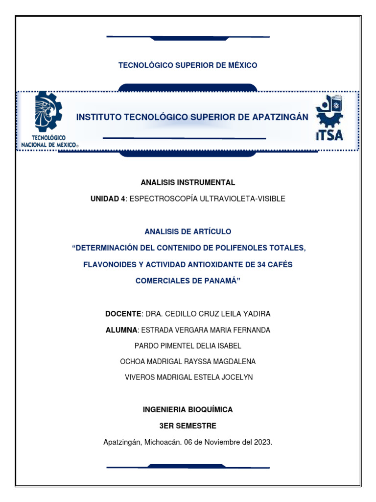Ev-U4-Analisis de Articulo | PDF | café | Química